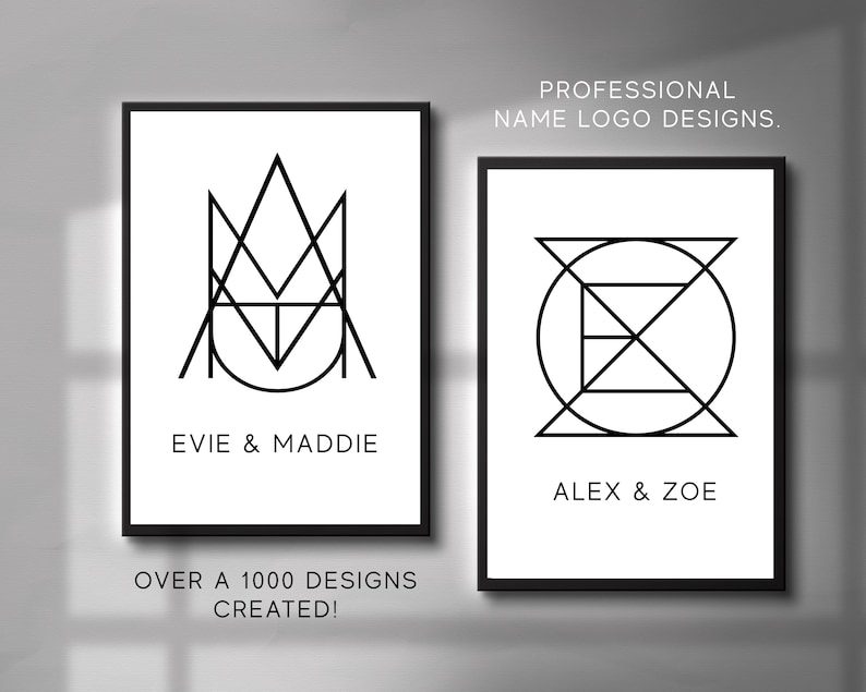 Couples Name Logo Design. Personalised Minimalistic Tattoo - Etsy