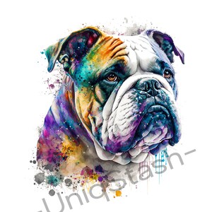 Original Watercolor Dog Prints on Quality Canvas. Colorful Drawing ...