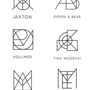 Name Logo Tattoo Design: Custom Minimalist Monogram Geometric Emblem - Etsy