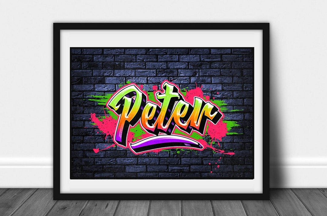 Personalized Graffiti Name Print: Urban Street Art Decor (digital) - Etsy