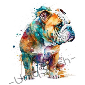 Original Watercolor Dog Prints on Quality Canvas. Colorful Drawing ...