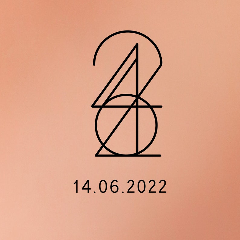 Special Date Logo Wedding Date Monoragram Anniversary Gift - Etsy