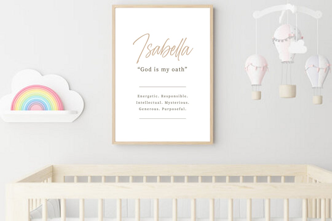 Name Meaning Print Custom Digital Art: Personalized Nursery Printable ...