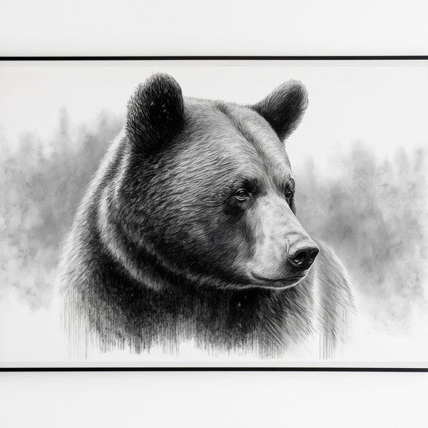 Bear Pencil Art - Etsy