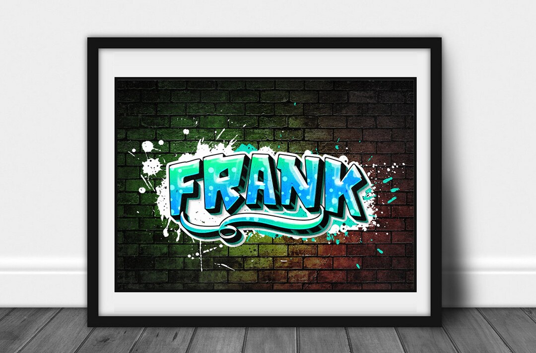 Birthday Gift: Personalised Graffiti Print, Urban Wall Art, Gamer Name ...