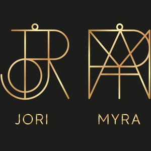 Name Necklace Logo. Custom Couples Monogram Necklace Pendant + Box ...