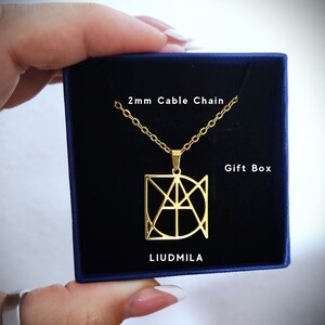 Name Monogram Necklace + Chain + Box. Personalised Logo Pendant ...