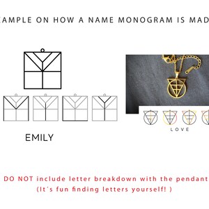 Name Monogram Necklace + Chain + Box. Personalised Logo Pendant ...
