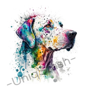 Original Watercolor Dog Prints on Quality Canvas. Colorful Drawing ...