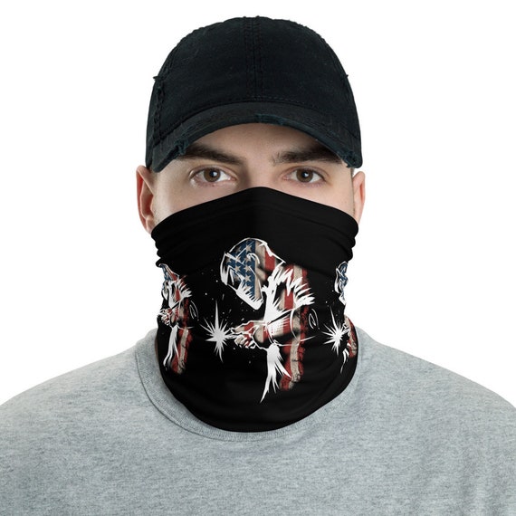 Neck Gaiter Face Mask Welder American Flag Usa Patriotic Etsy