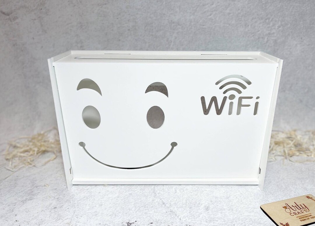 Wooden Router Box smile 30x20x8 Cm White - Etsy