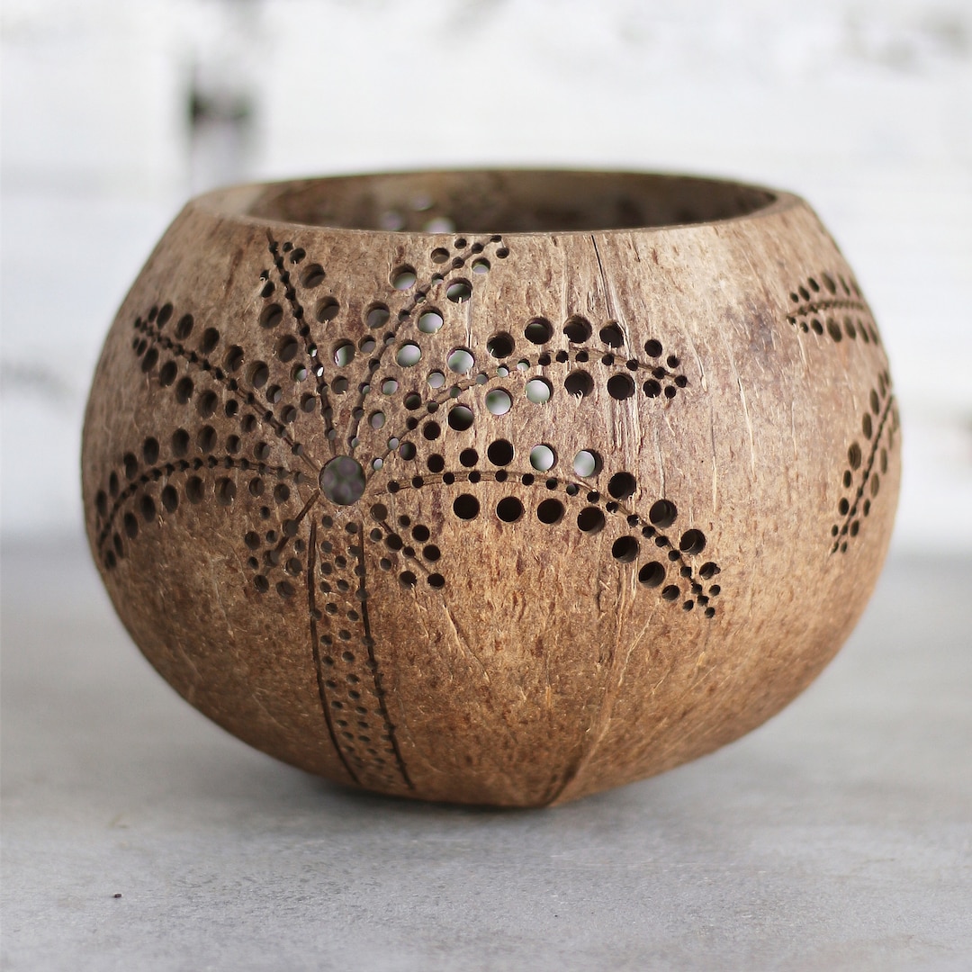Coconut Candle Holder I Coconut Tealight Holder (palm) - Etsy