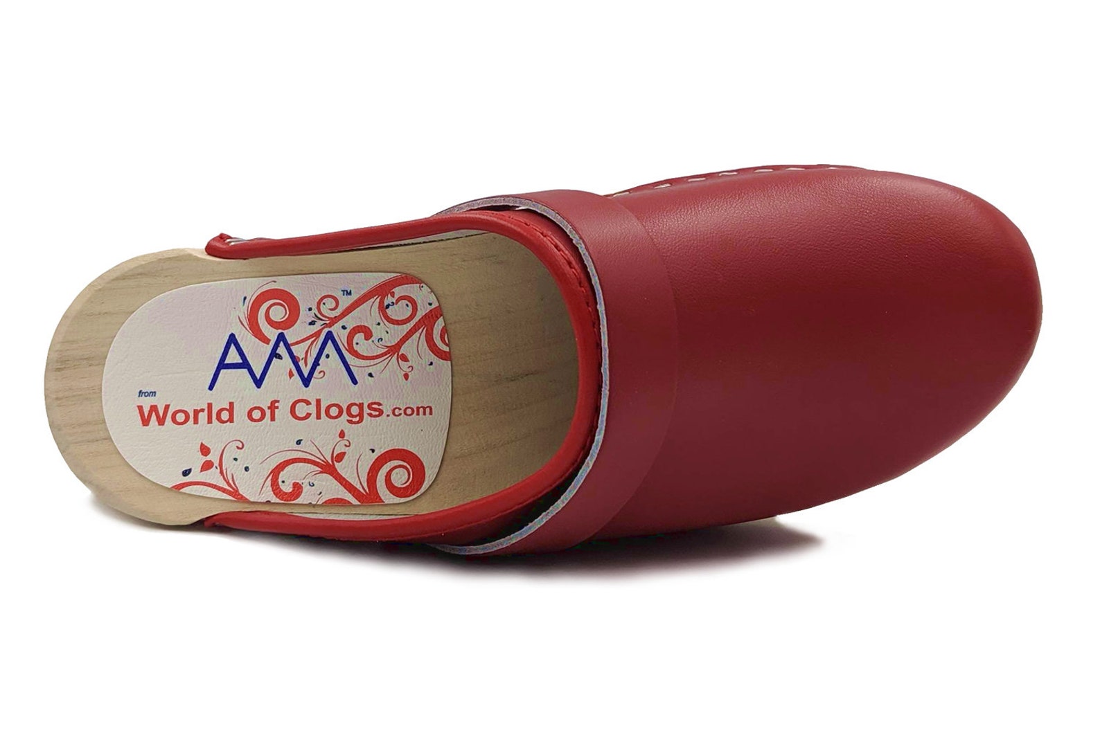 Traditional Wooden Clogs of Swedish Design in Red Leather - Etsy