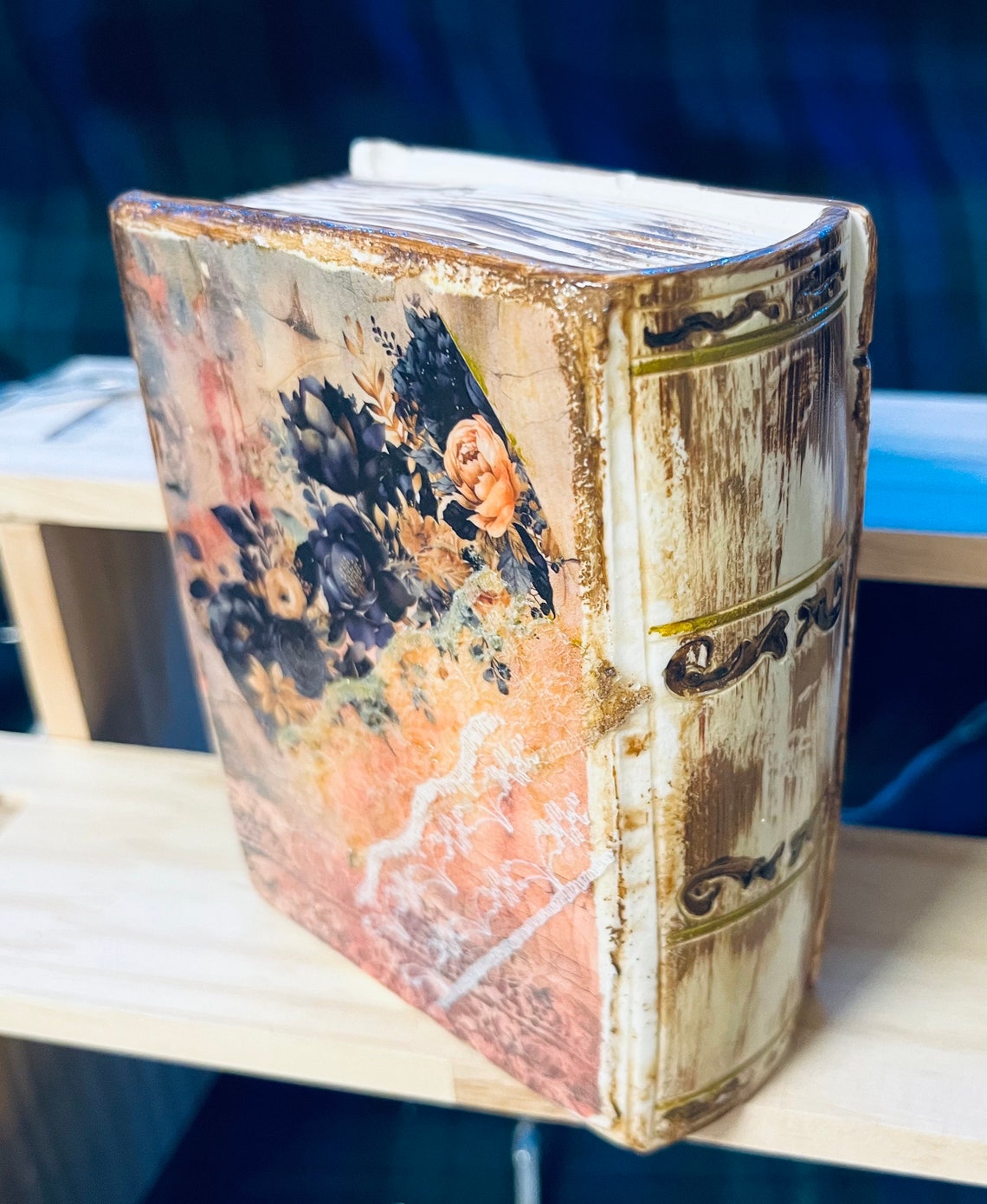 Vintage Book Design Candle With Soy Wax Design on Front and Back. Magic ...