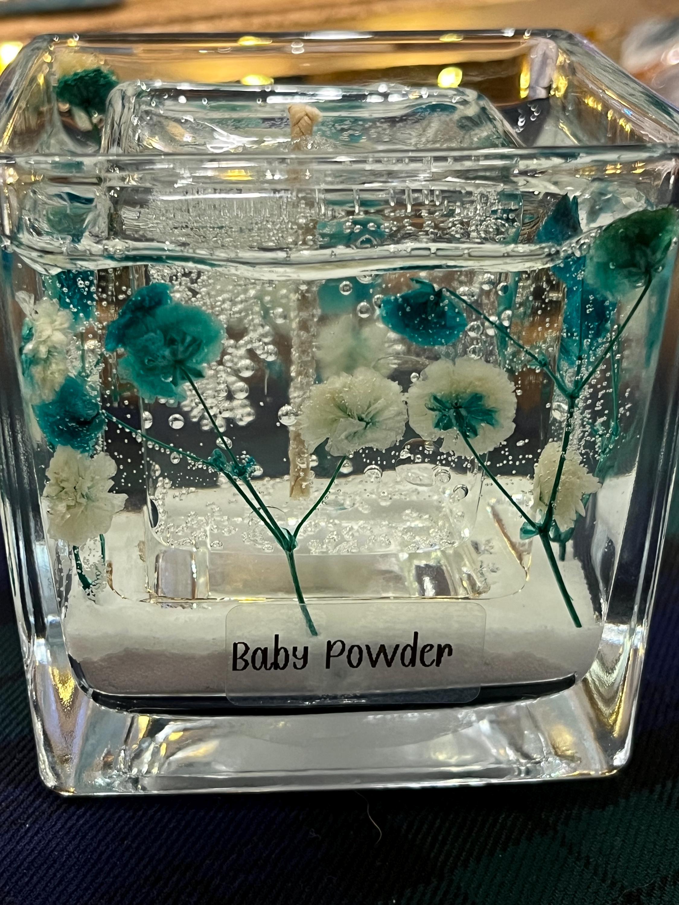 Gel Wax Candle With Real Flowers Embedded Into Wax Scented Cinnamon - Etsy