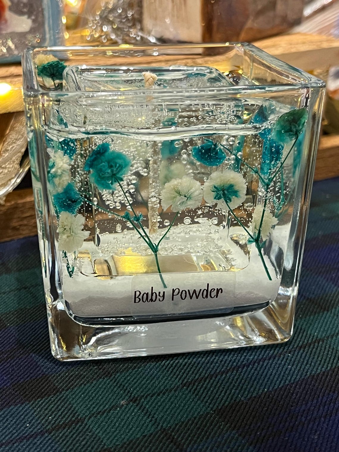 Gel Wax Candle With Real Flowers Embedded Into Wax Scented Cinnamon - Etsy