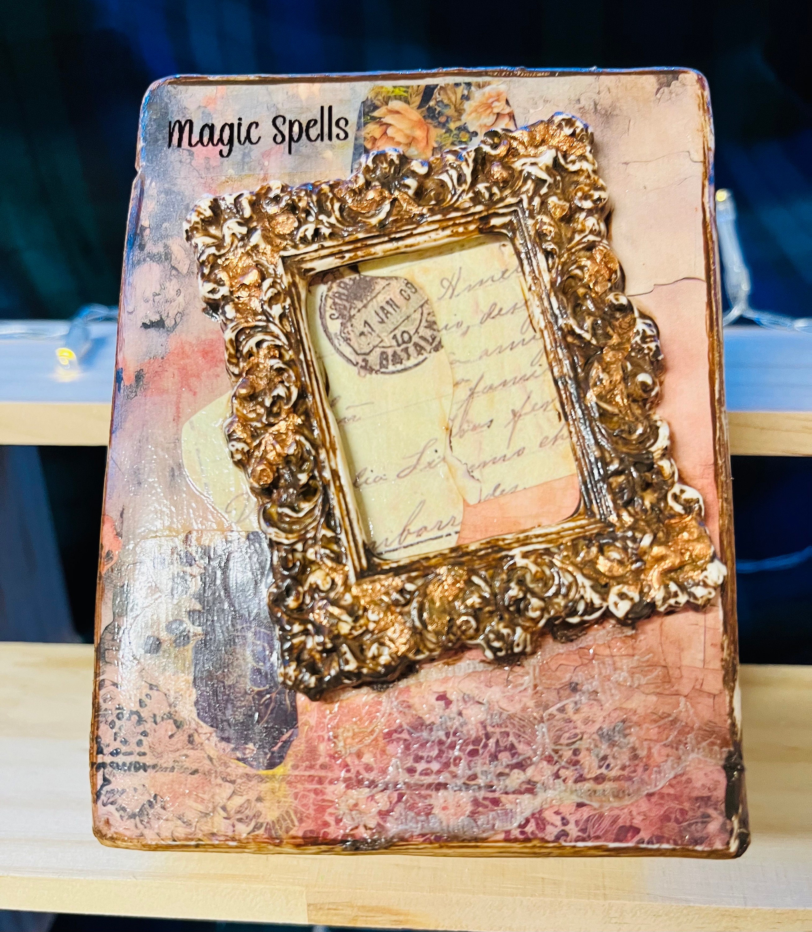 Vintage Book Design Candle With Soy Wax Design on Front and Back. Magic ...