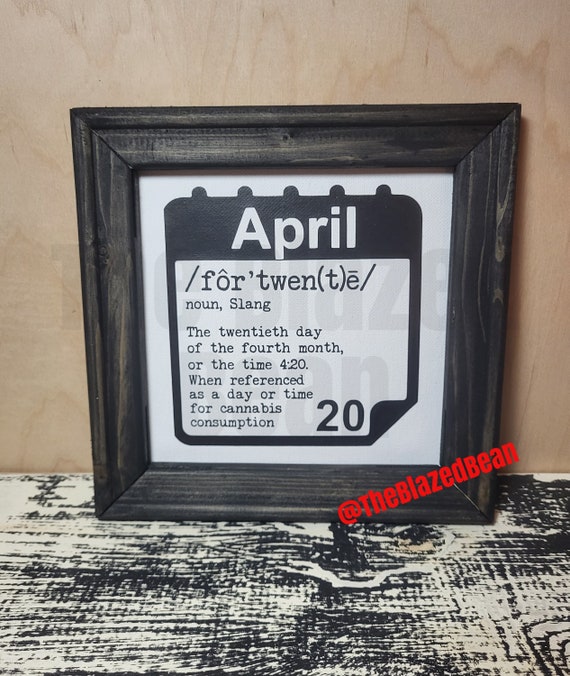 420 Word of the Day Calendar Page 8x8 Reverse Canvas Weed | Etsy