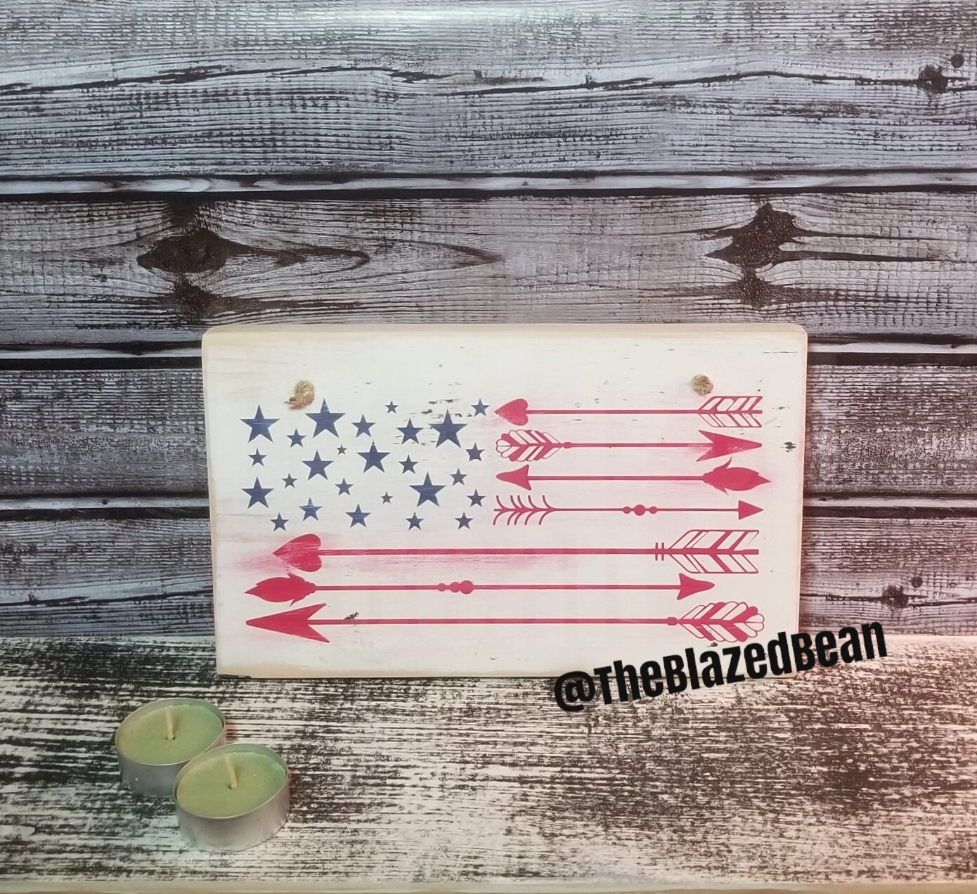 Farmhouse Flag Wooden Flag Sign Reclaimed Wood Sign Arrows and Stars - Etsy