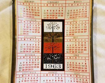 1963 calendar | Etsy