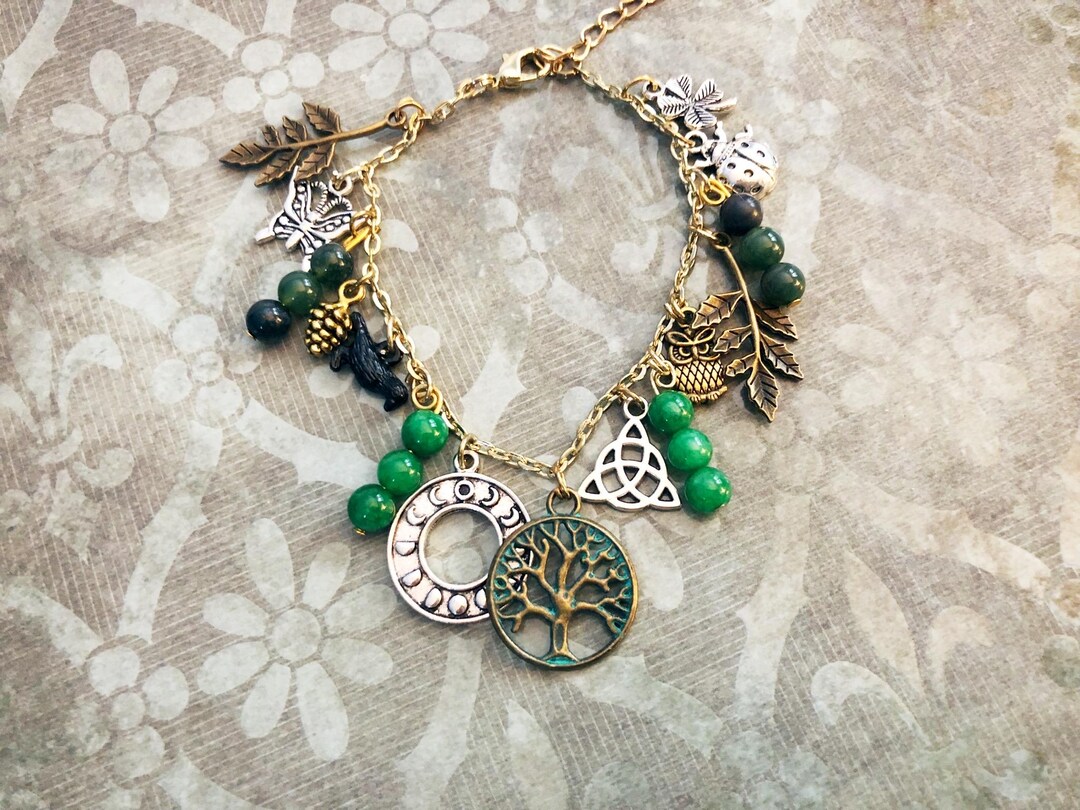 Cottage Core Good Luck Charm Bracelet, Pagan Wiccan Style Bracelet ...