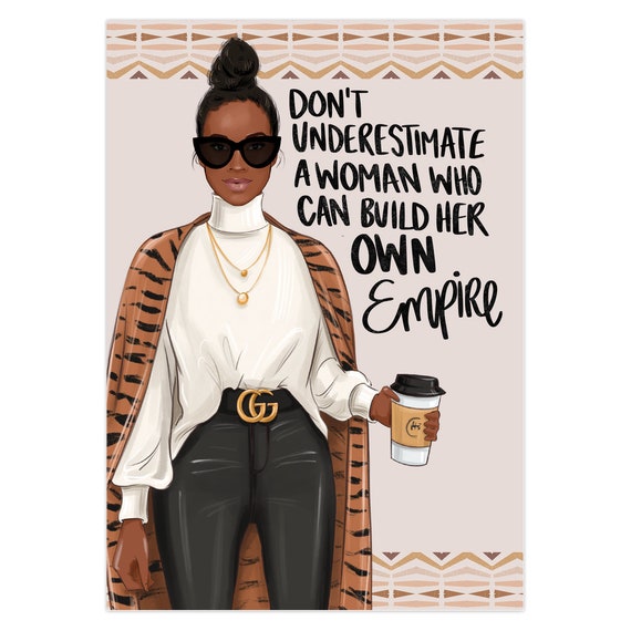 Boss Lady Motivational Blank Greeting Card for Black Women - Etsy