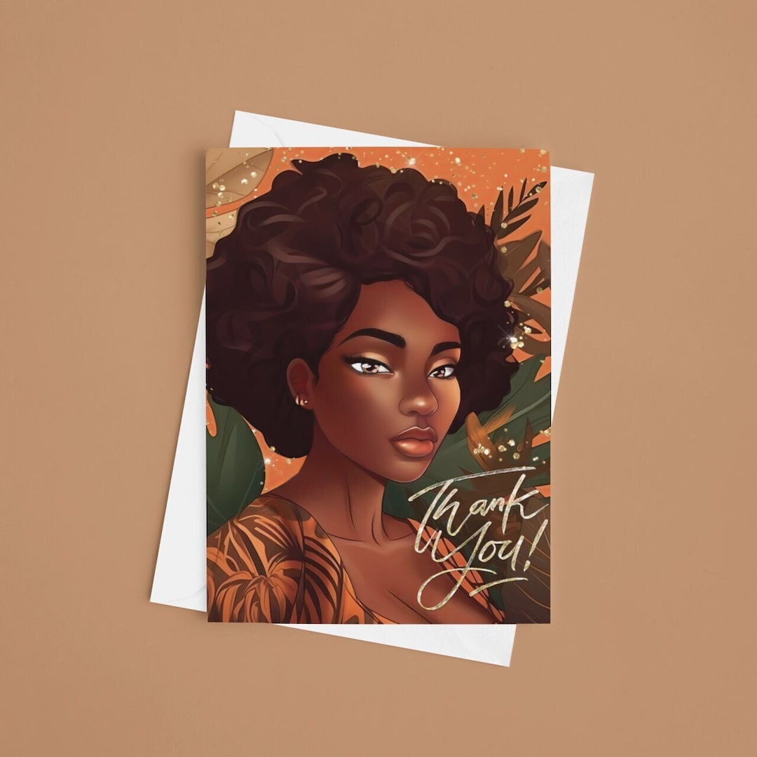 Thank You Cards Featuring African American Woman - Etsy