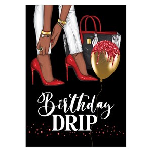 Happy Birthday Drip Greeting Card Blank Inside for Perfect Message - Etsy