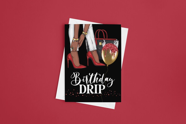 Happy Birthday Drip Greeting Card Blank Inside for Perfect - Etsy