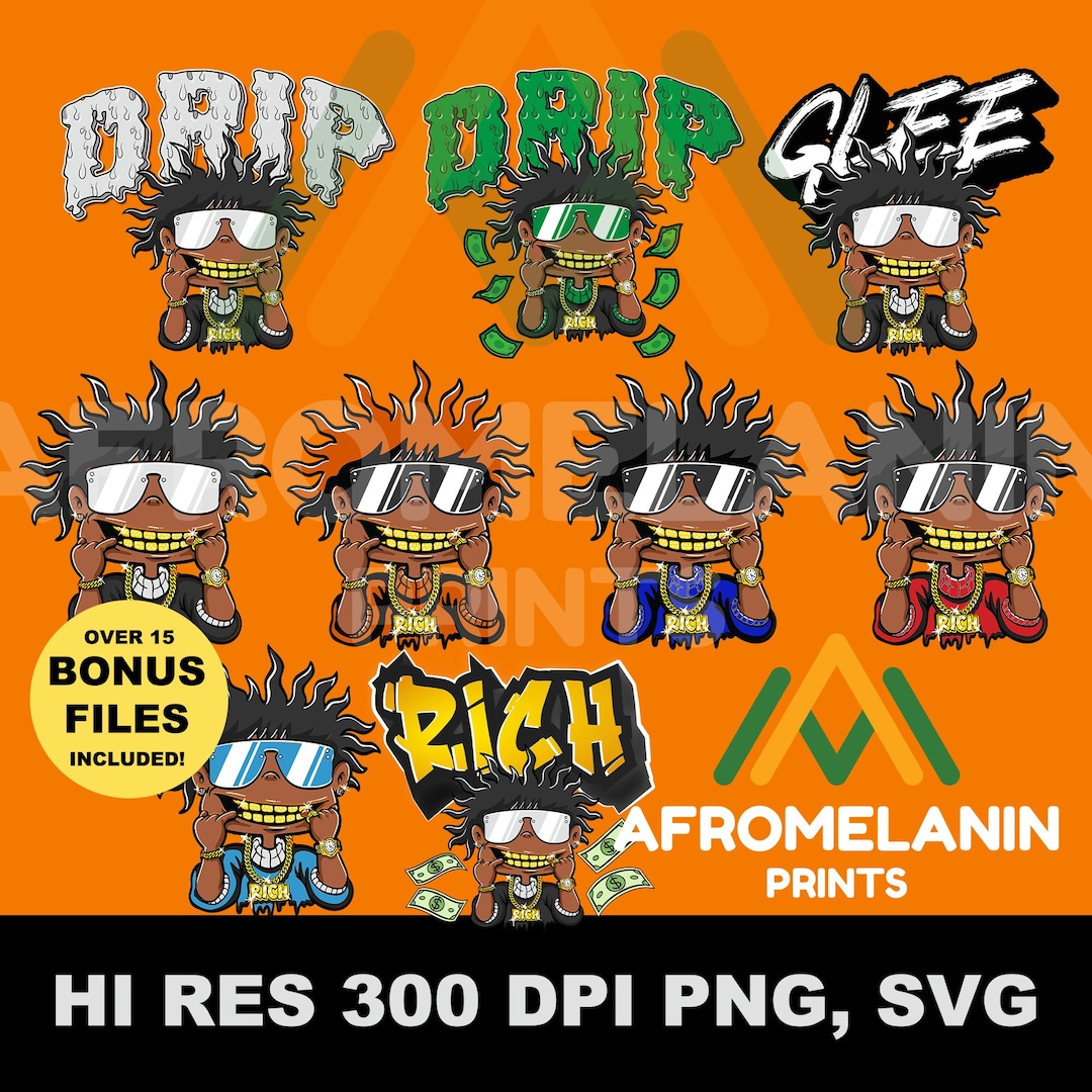 Chuckie Rugrats Drip, Rich, Glee PNG SVG, Over 40 Files (digital ...