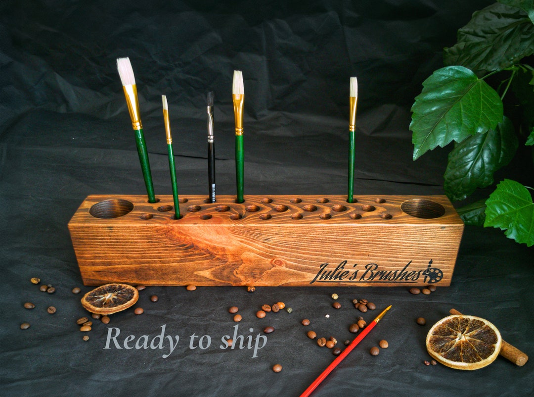 Personalized Paint Brush Holder Gift for Artist, Brush Holder Artist ...