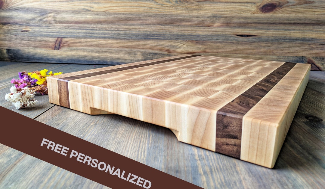 Personalised Maple End Grain Cutting Board, Custom Butcher Block ...