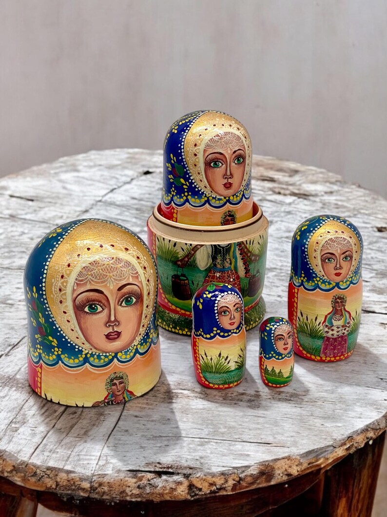 Ukrainian Folklore Nesting Dolls – Handcrafted Matryoshka With ...