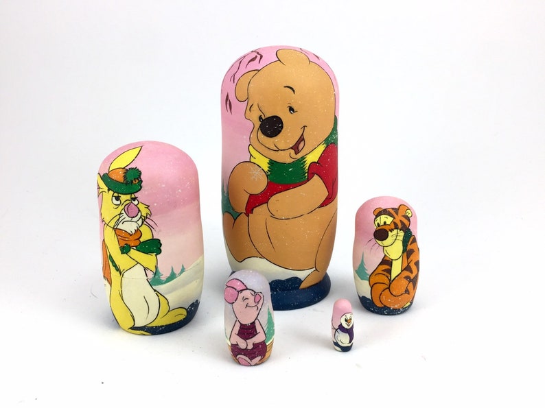Cartoon Characters Winnie the Pooh Wooden Nesting Doll 41 - Etsy