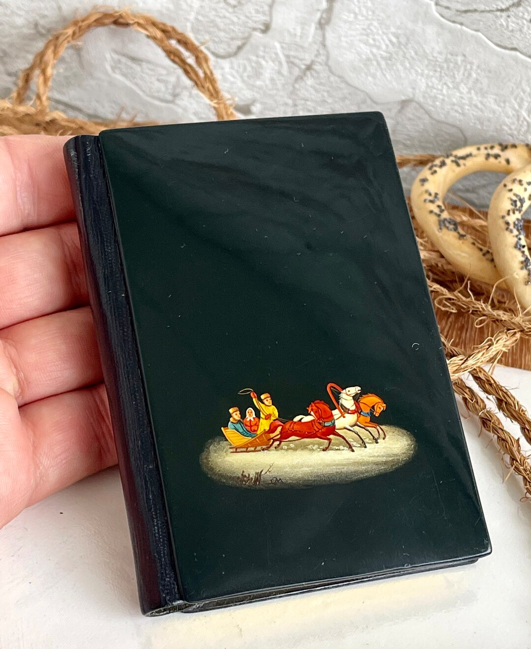 1984 Rare Soviet Vintage Art Diary NOTEBOOK Fedoskino Lacquer Hand ...