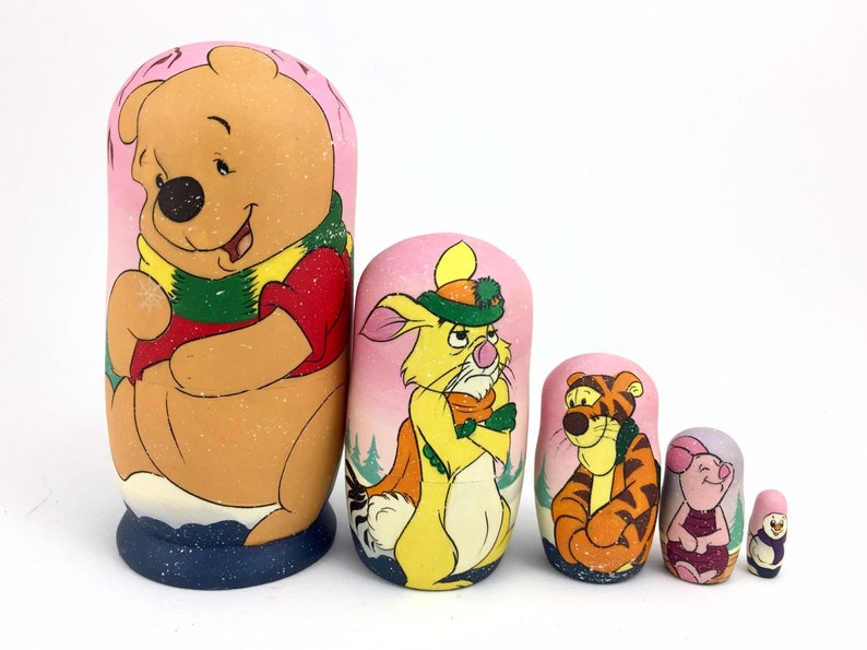 Cartoon Characters Winnie the Pooh Wooden Nesting Doll 41 - Etsy