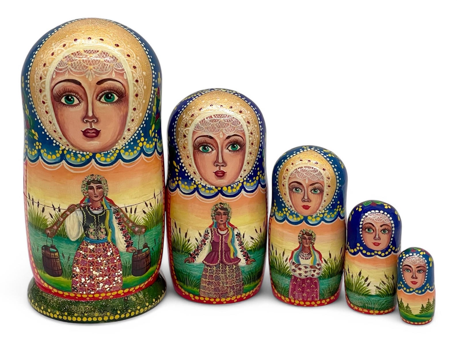 Ukrainian Folklore Nesting Dolls – Handcrafted Matryoshka With ...