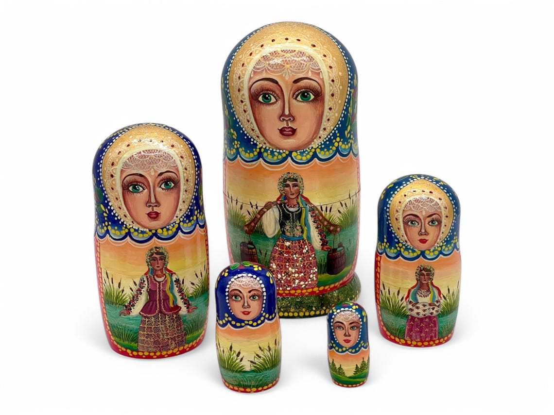 Ukrainian Folklore Nesting Dolls – Handcrafted Matryoshka With ...