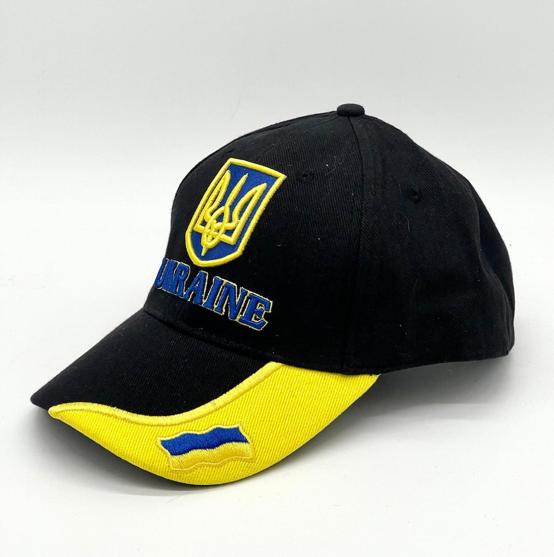 Ukraine Baseball Cap Ukrainian Symbol Trident Trezub Black W/ - Etsy