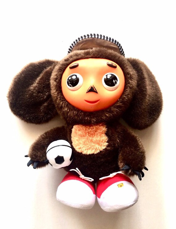 Cheburashka vintage Toysoviet Plush Toy Footballer With a - Etsy