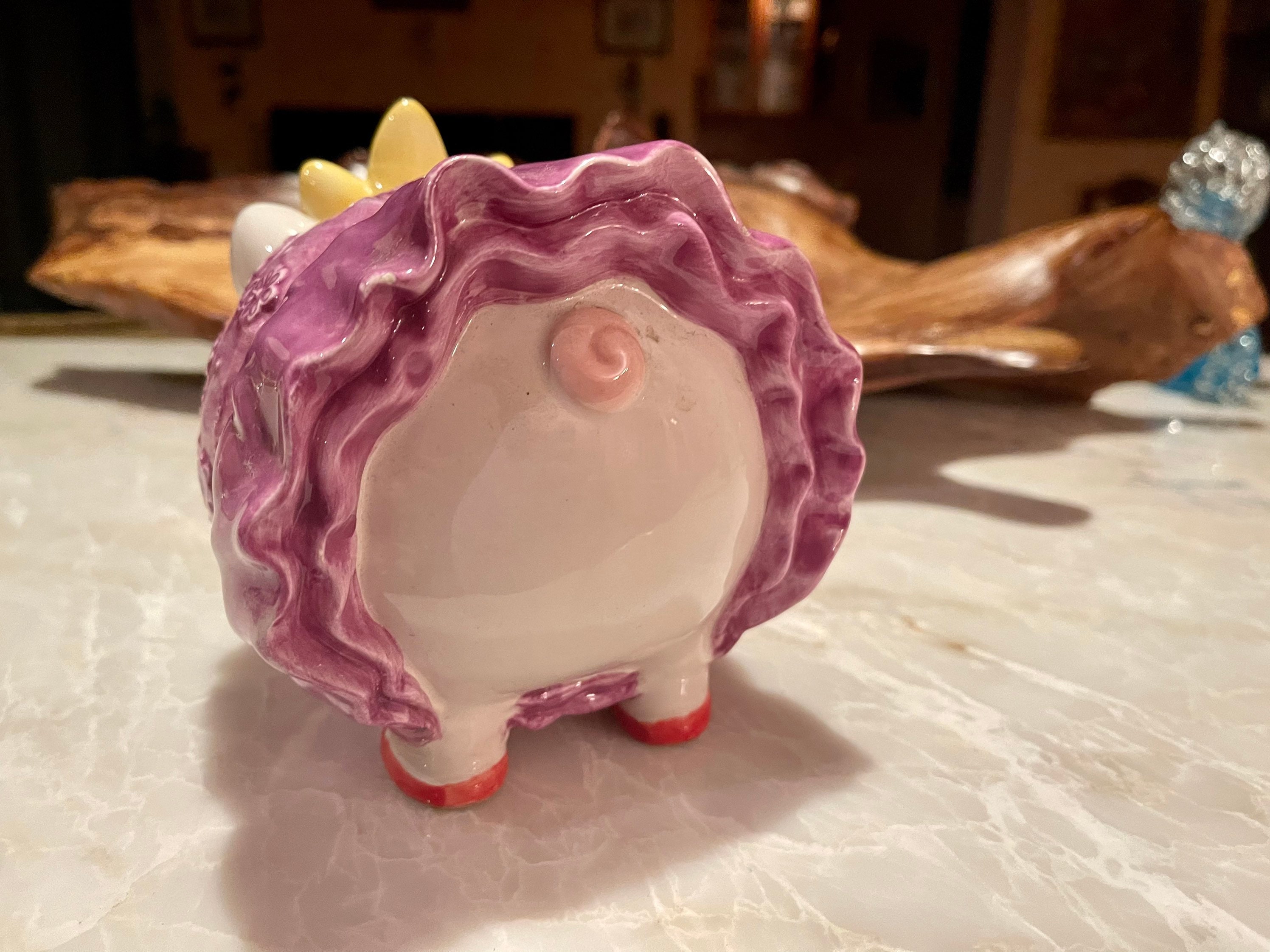 Vintage Money Box Piggy Bank Pink Piggy Princess Hand Painted | Etsy