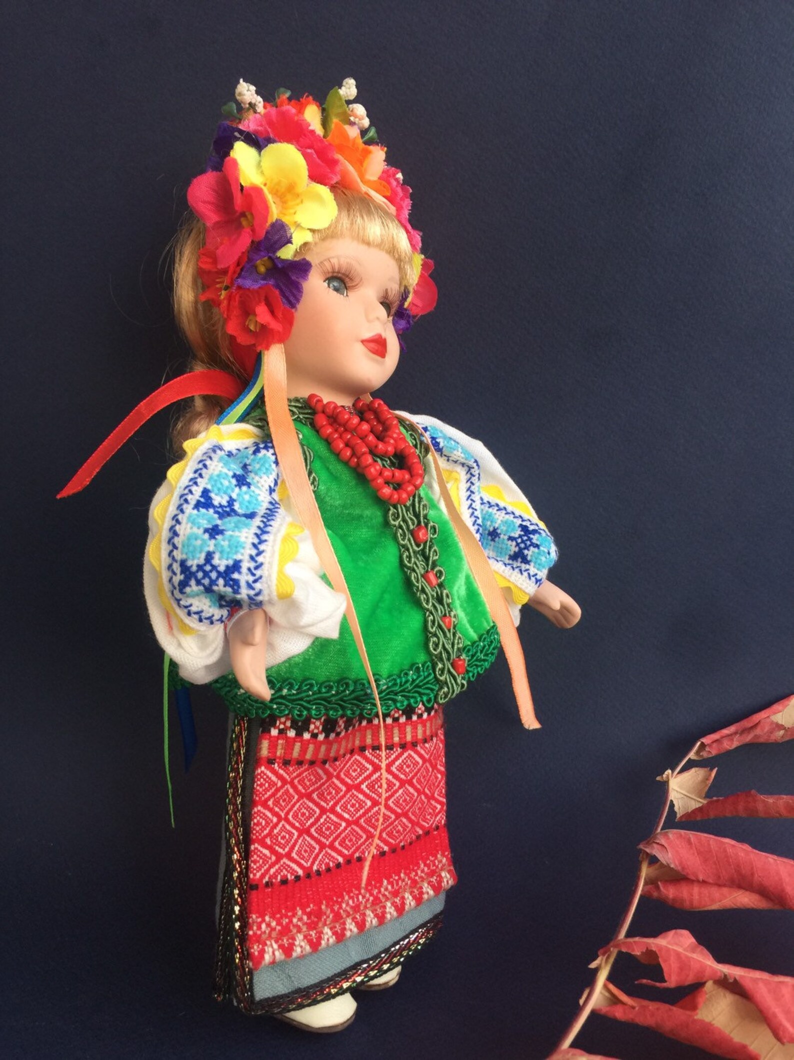 Ukrainian Doll Blonde Girl With Flower Headband 105 Inches Etsy