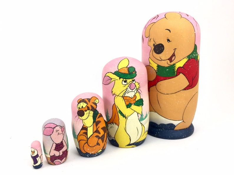 Cartoon Characters Winnie the Pooh Wooden Nesting Doll 41 - Etsy