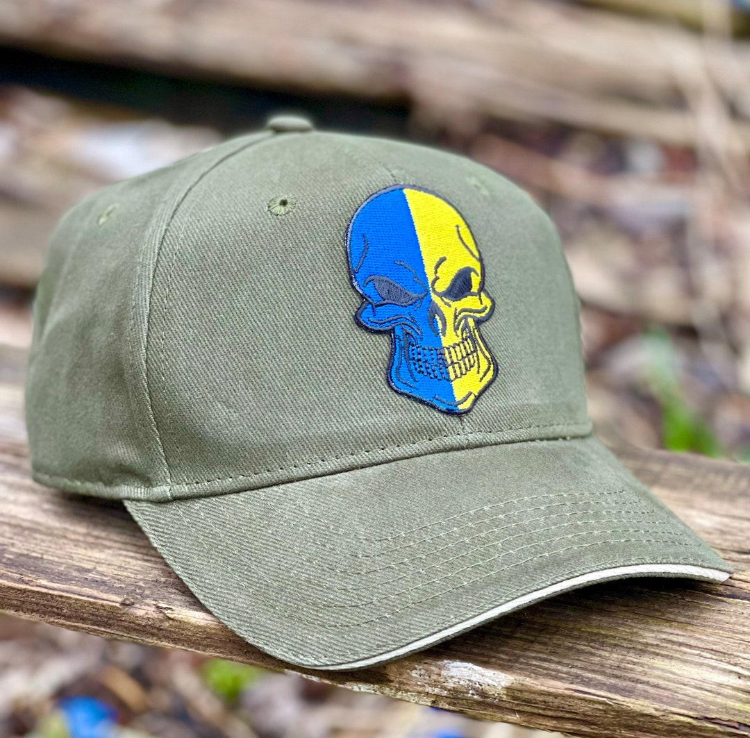Ukraine Baseball Cap Ukrainian Flag Toned Scull Green Unisex - Etsy