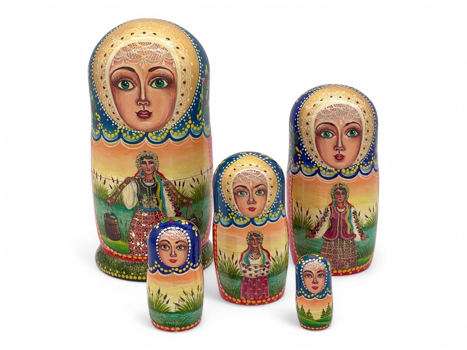 Ukrainian Folklore Nesting Dolls – Handcrafted Matryoshka With ...