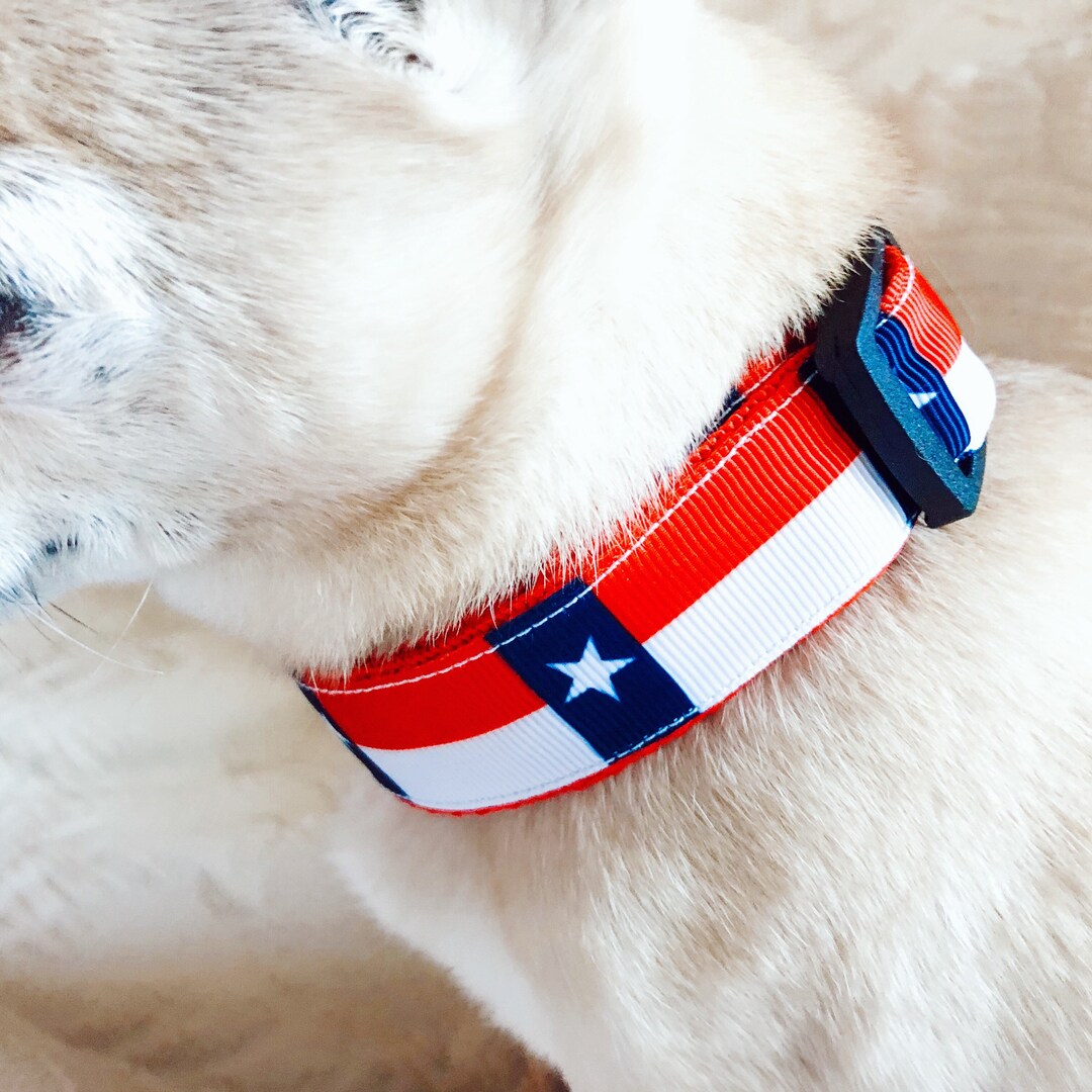 Texas Flag- Dog Collar. - Etsy