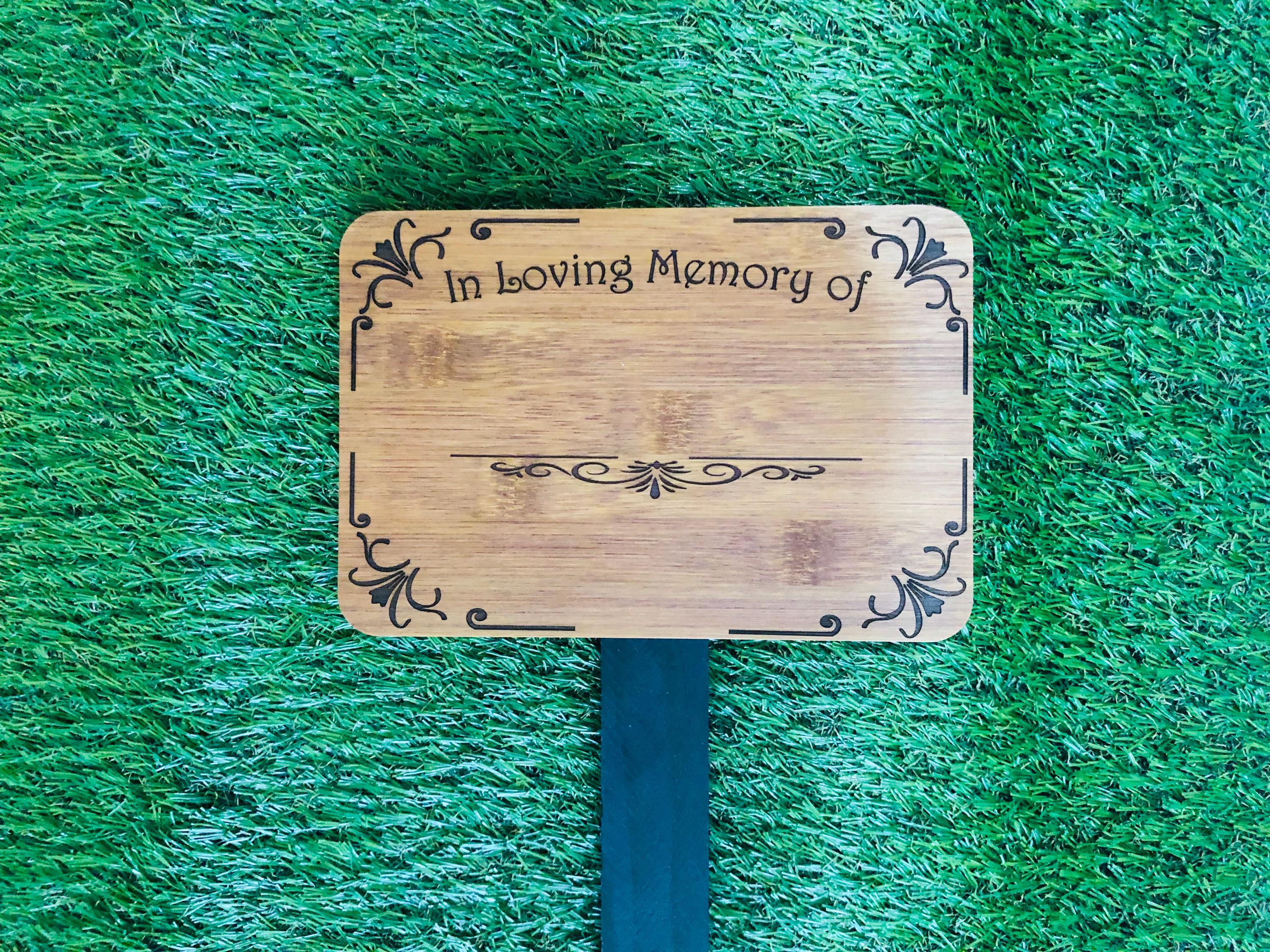 Personalized Wooden Memorial Plaque With Stake (8.5" X 6" X 5/16 ″ - 22 ...
