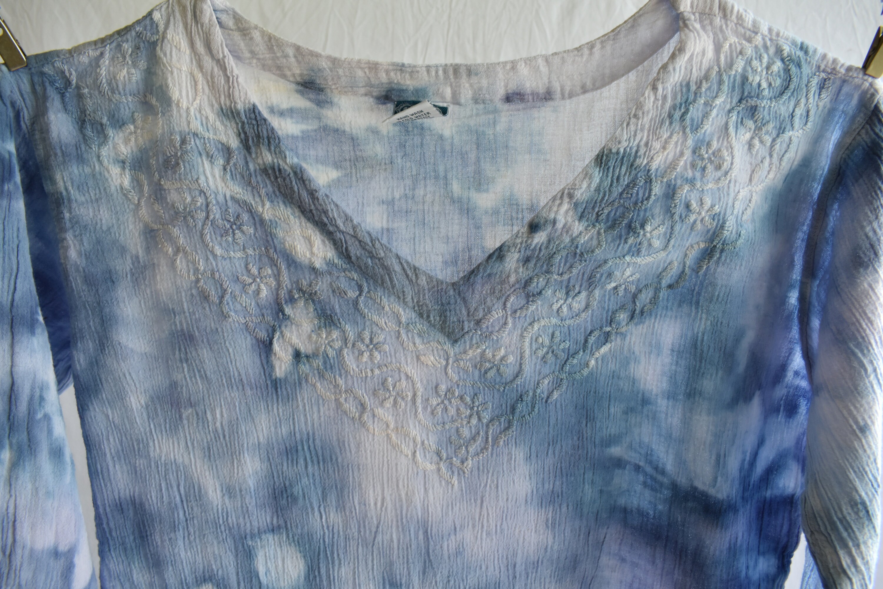 Geeta Kurta, Tunic, V-neck Shirt, Bohemian, Hippi, Cotton Gauze, Shades ...