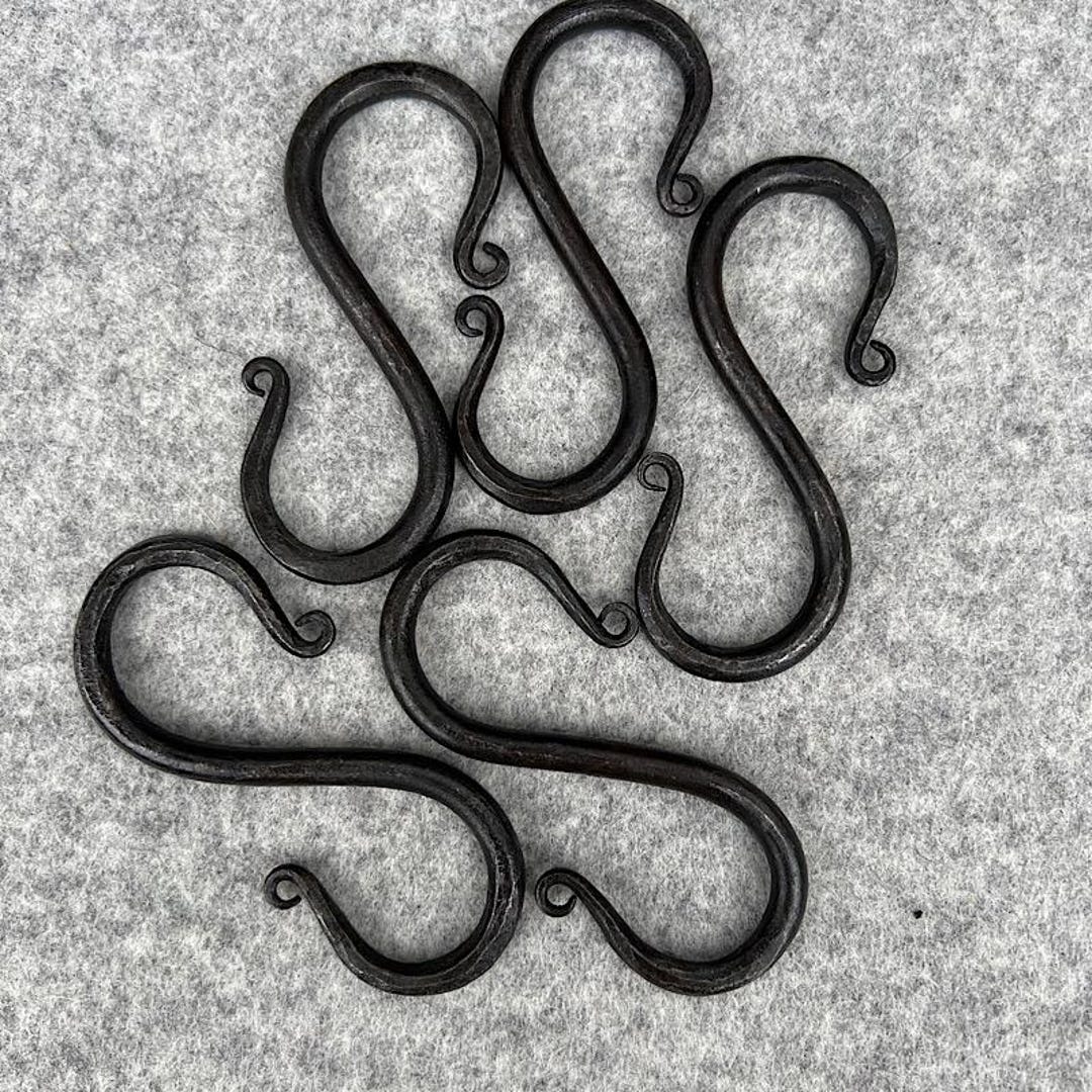 Forged Iron S-hooks, Set of 5, Camp Equipment, Lamp Hooks, Medieval ...