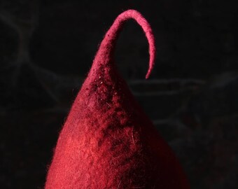 Handmade Red Sauna Hat With Dew Drops Sensual Pixie Hat Xmas in Sauna ...